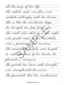 Copywork from Proverbs 31: Cursive | Made By Teachers