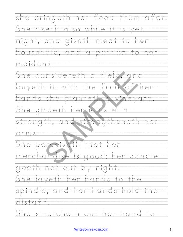 Copywork from Proverbs 31: Print | Made By Teachers