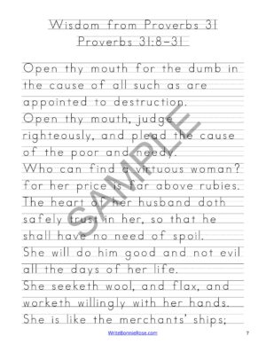 Copywork from Proverbs 31: Print | Made By Teachers