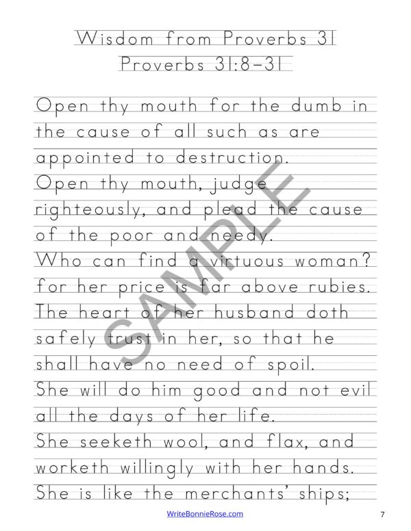 Copywork from Proverbs 31: Print | Made By Teachers