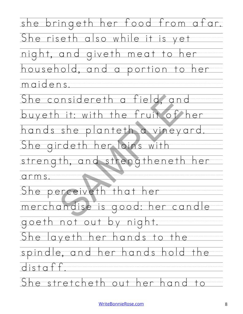 Copywork from Proverbs 31: Print | Made By Teachers