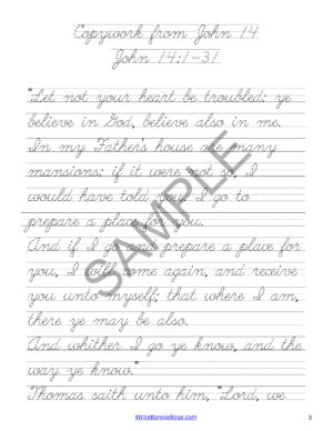 Copywork from John 14 Cursive Version | Made By Teachers