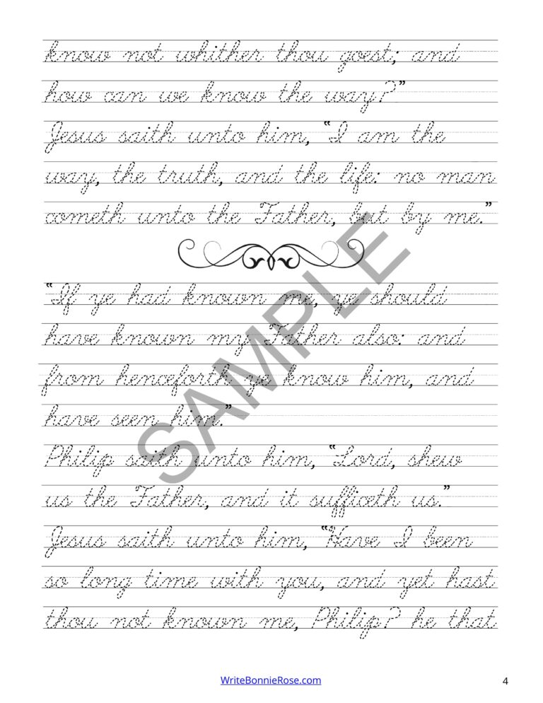 Copywork from John 14 Cursive Version | Made By Teachers