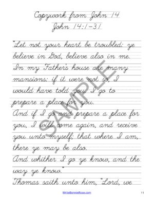 Copywork from John 14 Cursive Version | Made By Teachers