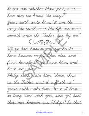 Copywork from John 14 Cursive Version | Made By Teachers