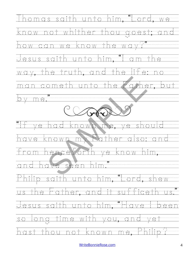 Copywork from John 14 Print Version | Made By Teachers