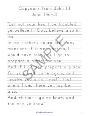 Copywork from John 14 Print Version - Made By Teachers
