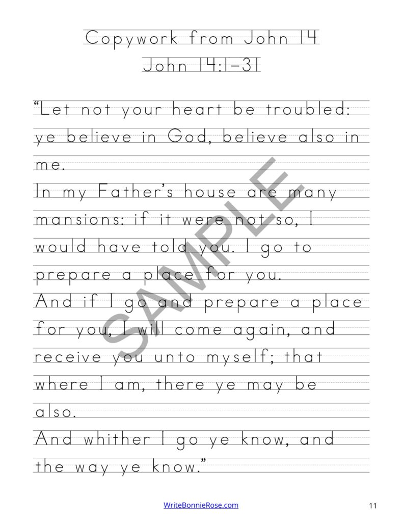 Copywork from John 14 Print Version | Made By Teachers