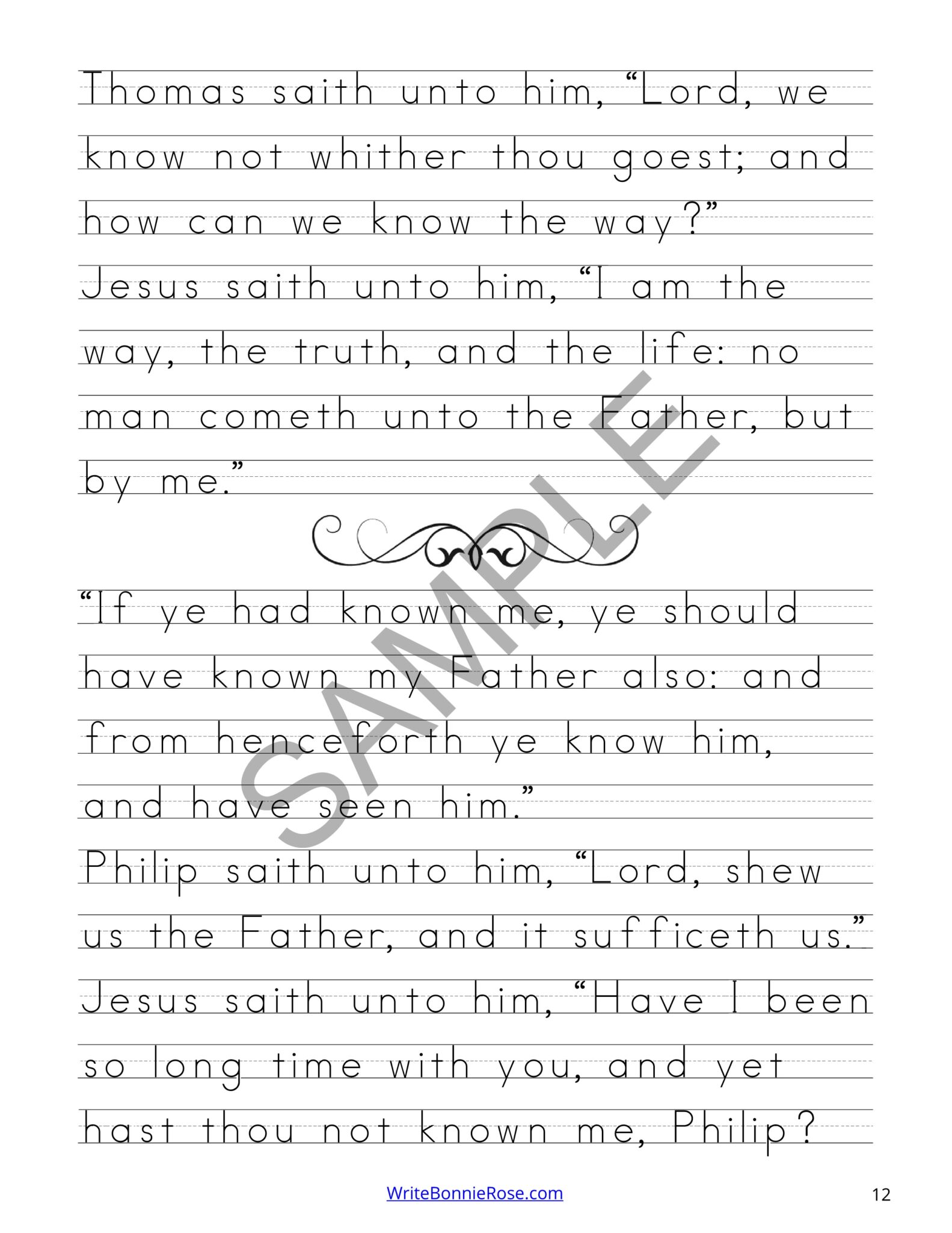 Copywork from John 14 Print Version | Made By Teachers