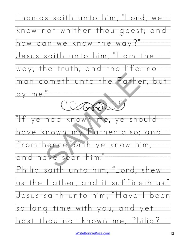 Copywork from John 14 Print Version | Made By Teachers