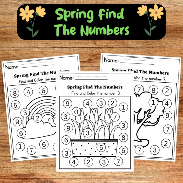 Spring Find The Numbers | Spring Number Recognition Worksheets (0-10 ...