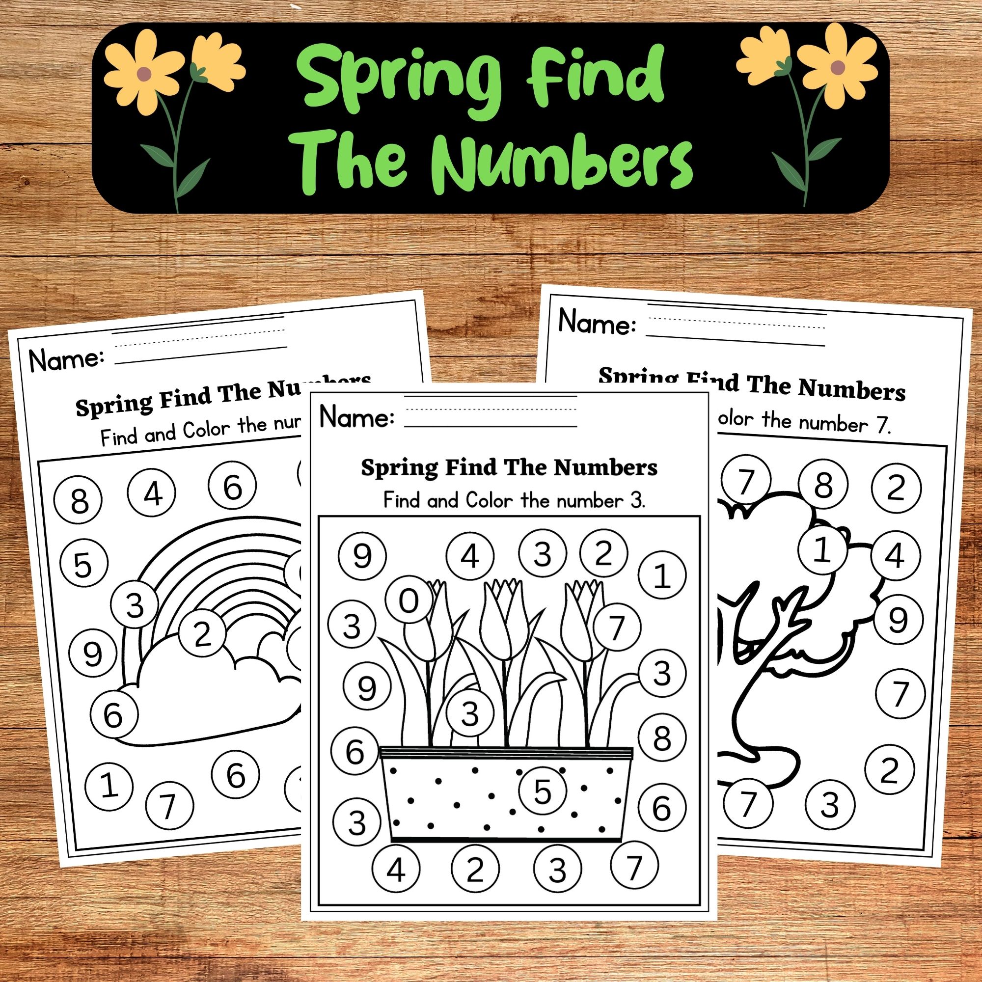 Spring I SPY Coloring Pages (Count and Color) | April, May Activity ...