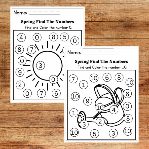 Spring Find The Numbers | Spring Number Recognition Worksheets (0-10 ...