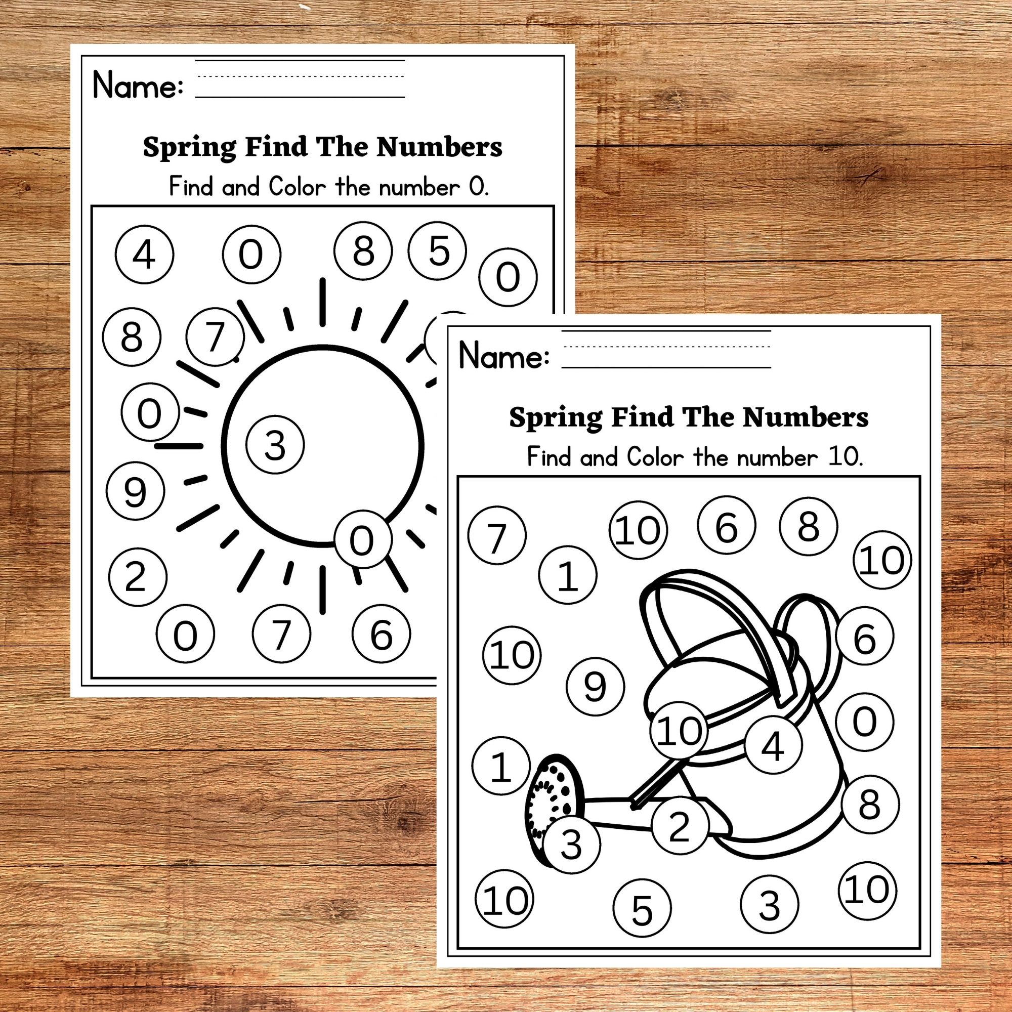 Spring Find The Numbers | Spring Number Recognition Worksheets (0-10 ...