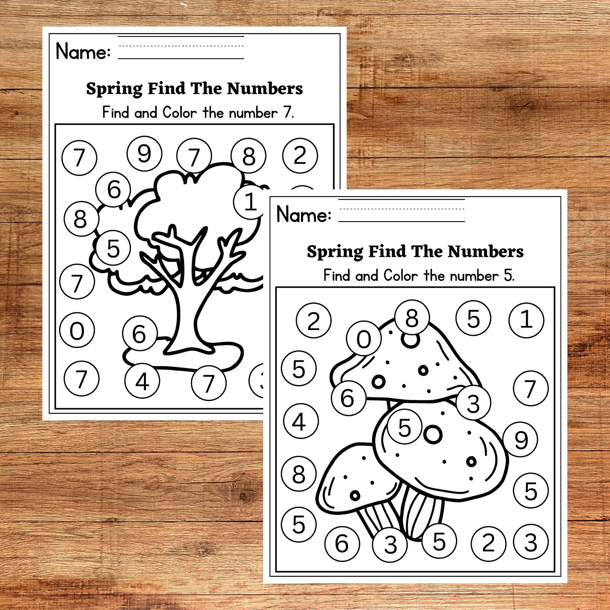 Spring Find The Numbers | Spring Number Recognition Worksheets (0-10 ...