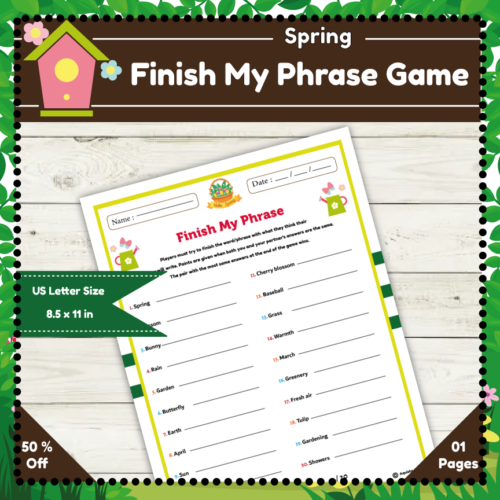 Spring Finish My Phrase Game ! A Fun and Educational Game for Kids ...