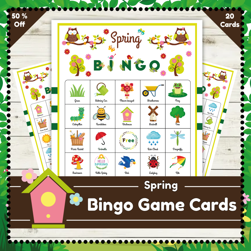 Spring Bingo Game Cards : A Fun and Educational Game for Kids | Made By ...