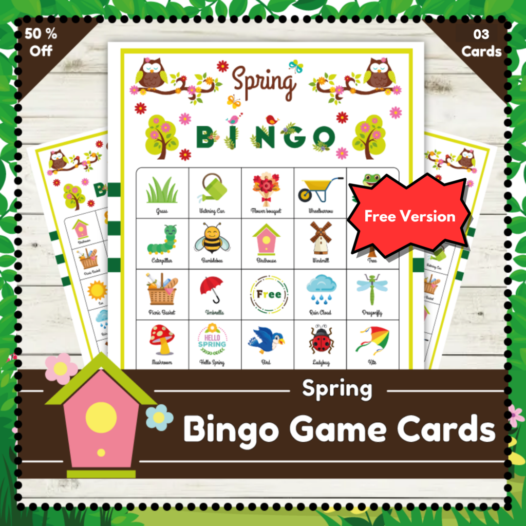 Spring Bingo Game Cards : A Fun and Educational Game for Kids | Free ...