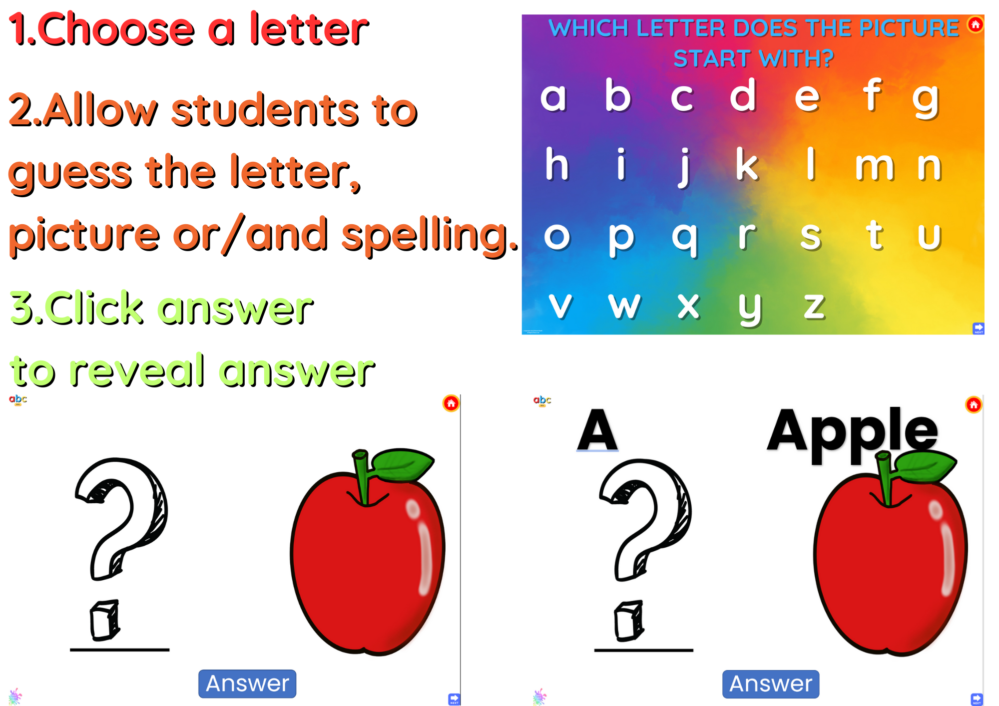 Alphabet ABC flashcards set-PowerPoint, Printable, sight words, early ...