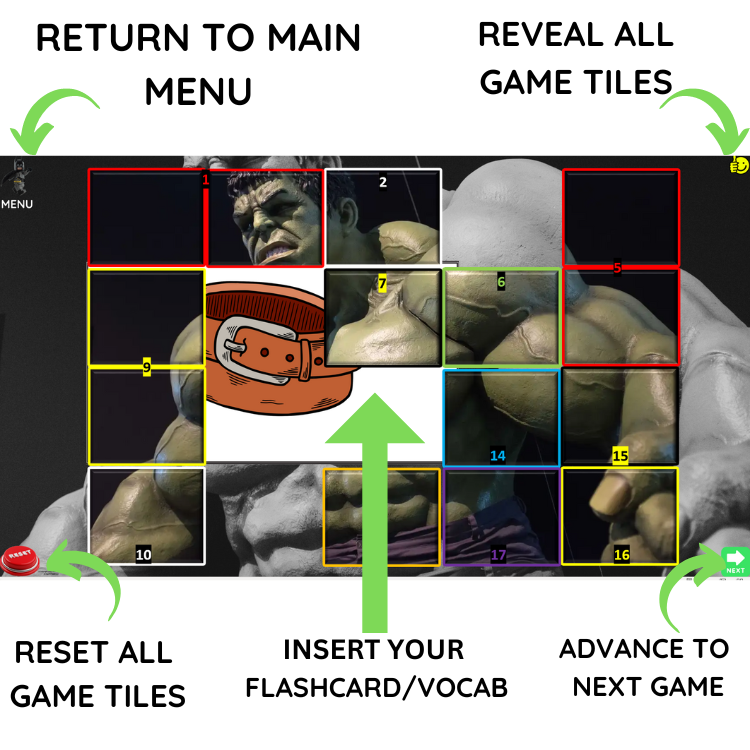 Editable reveal template Superhero game for learning Vocabulary- ESL ...