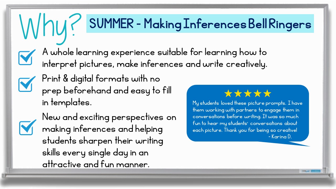 Making Inferences Picture Writing Prompts - Summer - Print and Digital ...