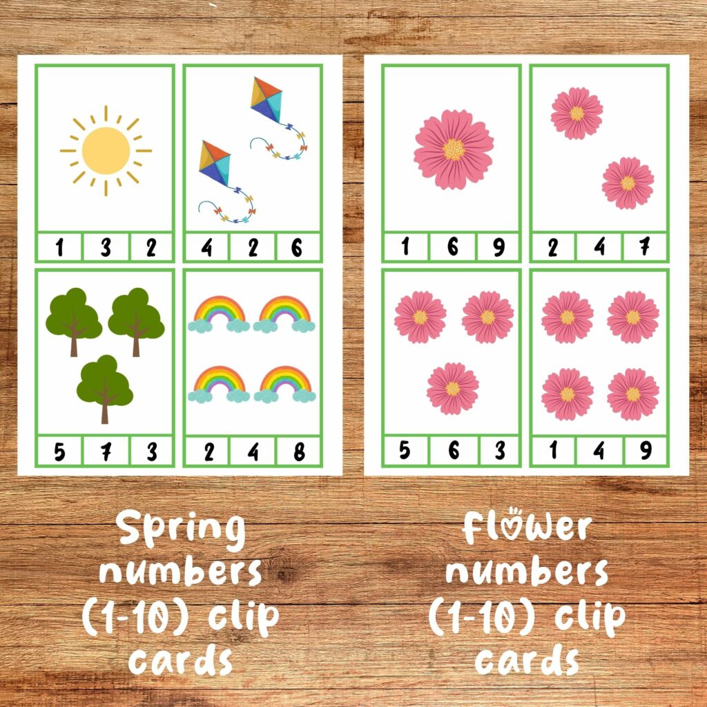 Spring Numbers Matching Game | Numbers (1-10) Clip Cards, Puzzles ...