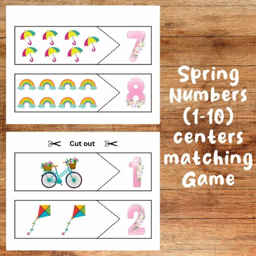 Spring Numbers Matching Game | Numbers (1-10) Clip Cards, Puzzles ...