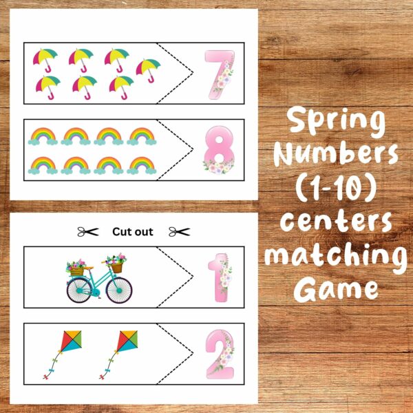 Spring Numbers Matching Game | Numbers (1-10) Clip Cards, Puzzles ...