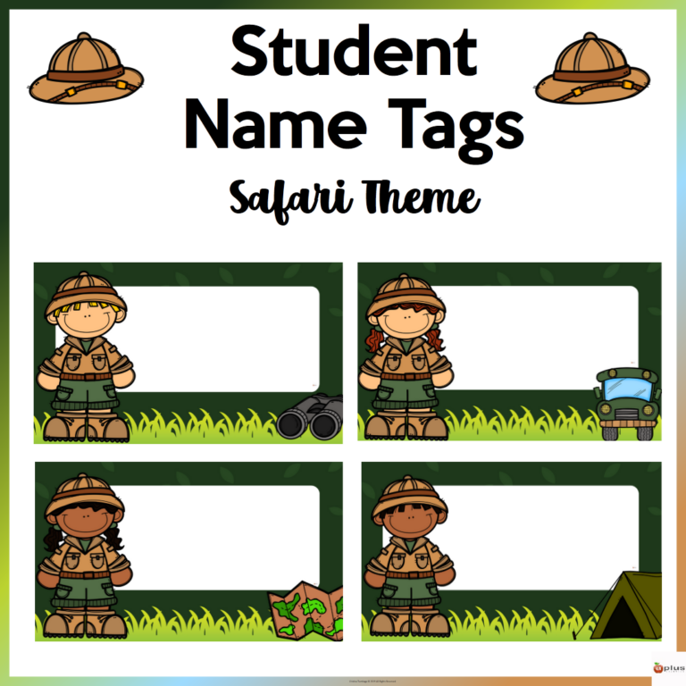 Safari Theme Name Tags Editable | Made By Teachers