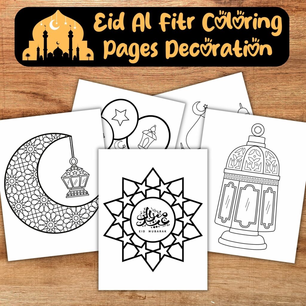 Eid Al Fitr Coloring Pages Decoration | Eid Al Fitr Decoration | Made ...