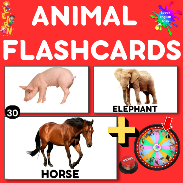 Animal Vocabulary Flashcards- ESL Learning, PowerPoint and PDF | Made ...