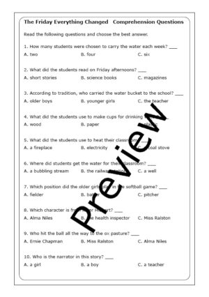 Anne Hart "The Friday Everything Changed" worksheets | Made By Teachers