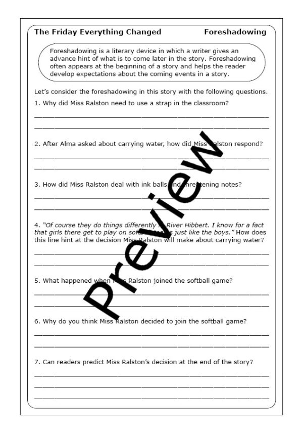 Anne Hart "The Friday Everything Changed" worksheets | Made By Teachers
