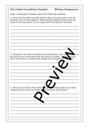 Anne Hart "The Friday Everything Changed" worksheets | Made By Teachers