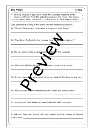 Ray Bradbury "The Veldt" worksheets | Made By Teachers