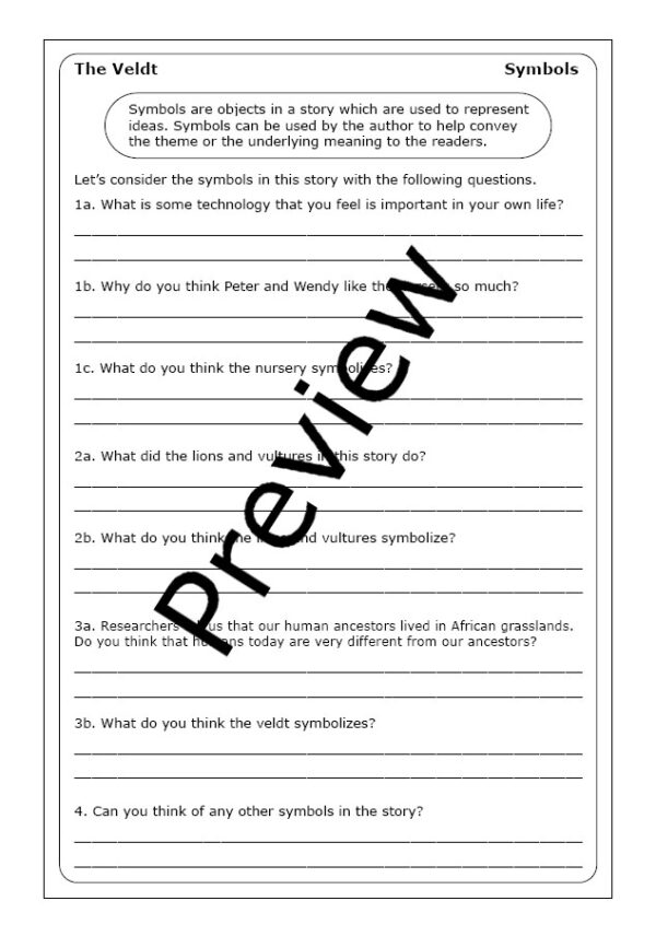 Ray Bradbury "The Veldt" worksheets | Made By Teachers