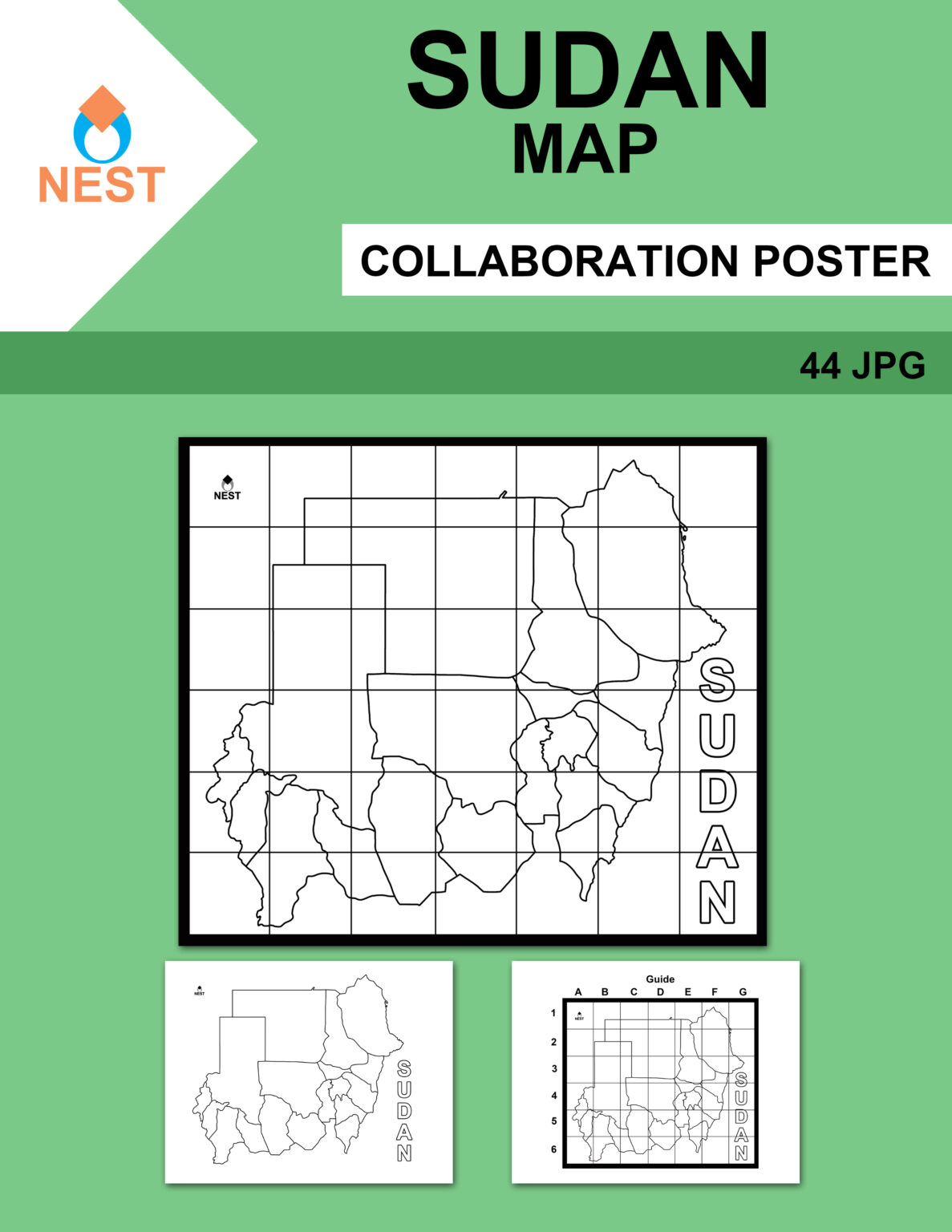 Sudan Map Collaboration Poster | Made By Teachers