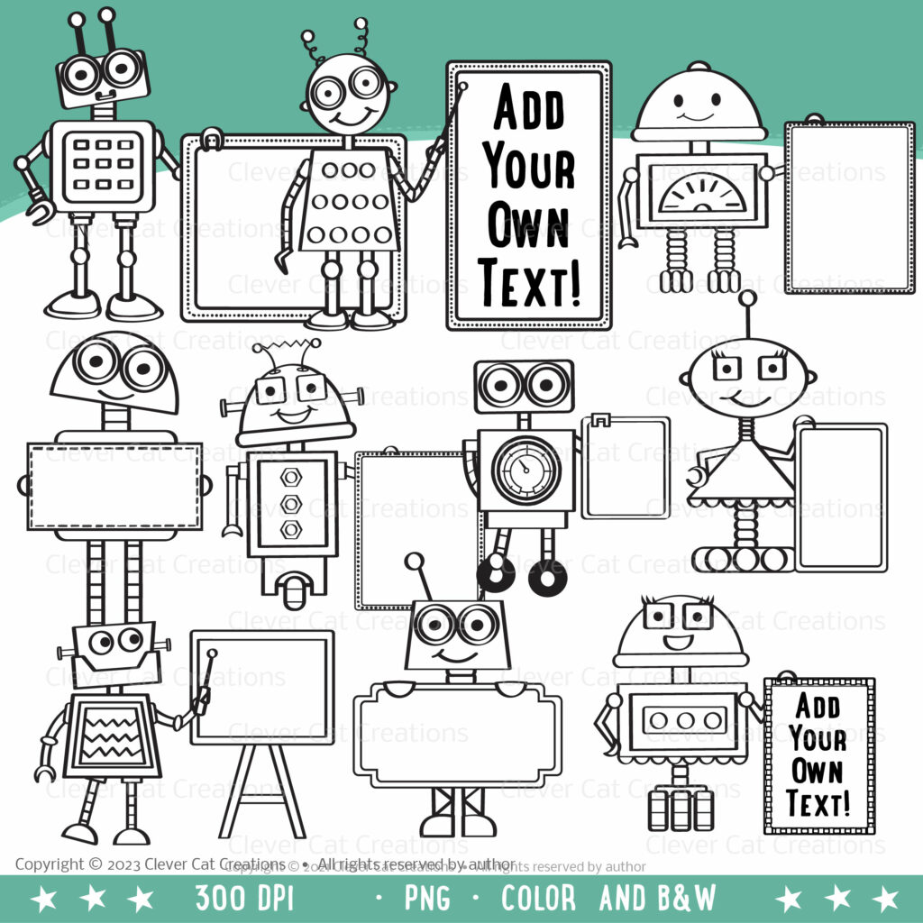 Robot Frames Clipart Made By Teachers