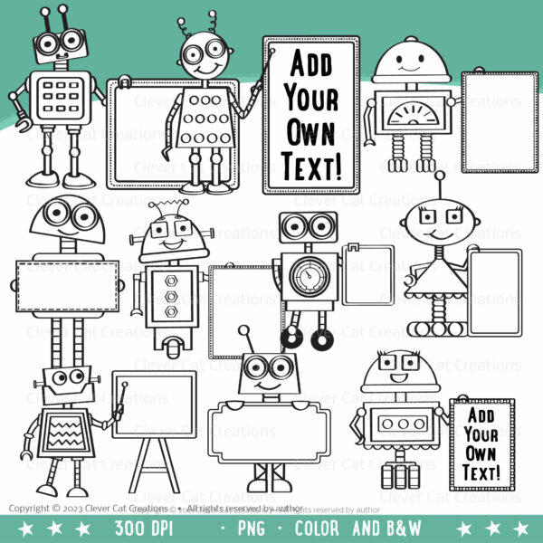 Robot Frames Clipart | Made By Teachers
