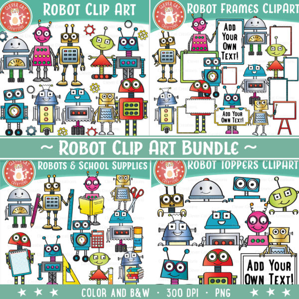 Robot Clipart Bundle | Made By Teachers