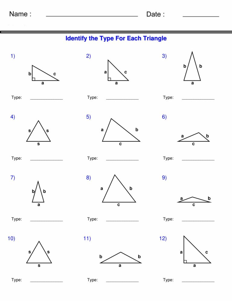 Identifying Triangles - Identify the Type For Each Triangle-Triangle ...