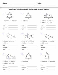 Area and Perimeter of Triangles - Identify and Calculate -Triangle ...