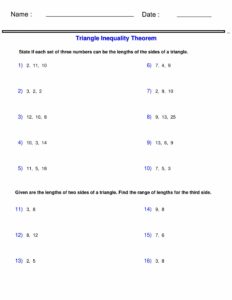 Triangle Inequality Theorem - Triangle Worksheets | Made By Teachers