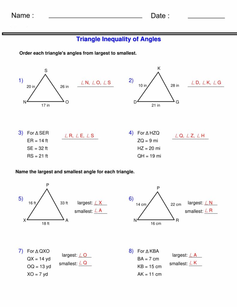 Triangle Inequalities of Angles - Order triangle's angle - Triangle ...