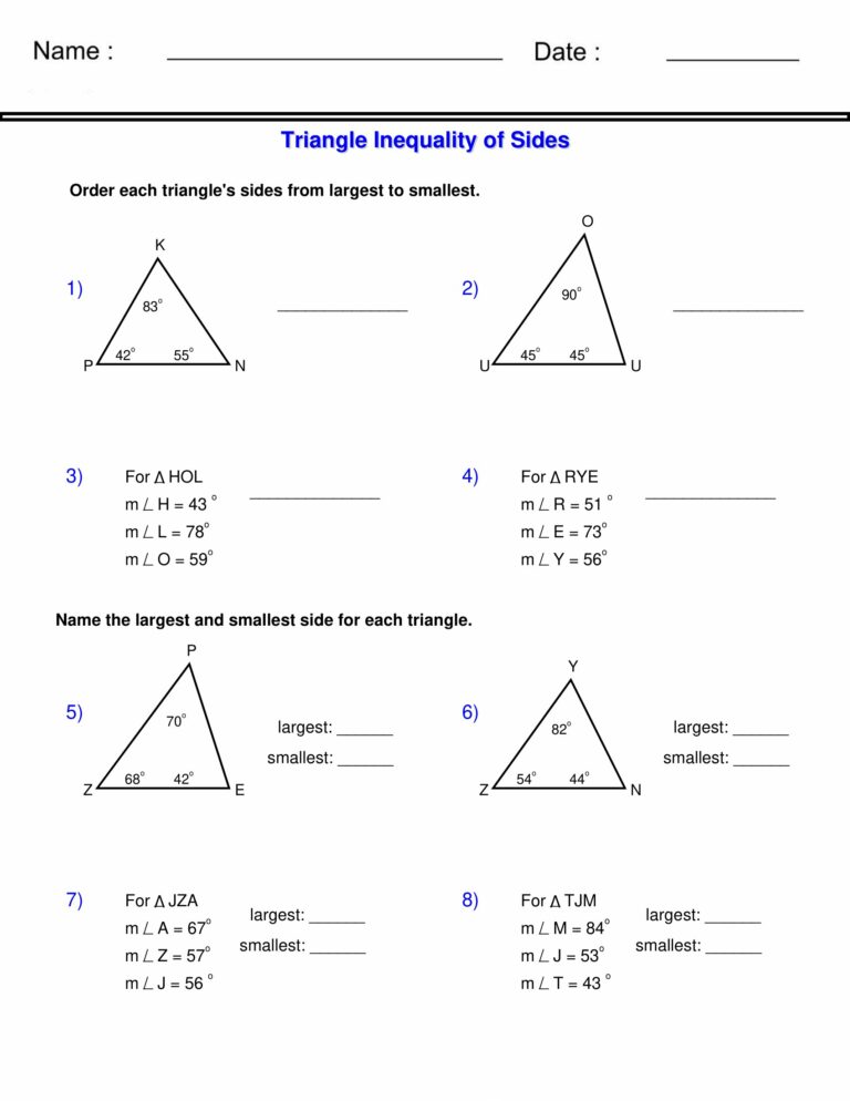 Triangle Inequalities of Sides - Order triangle's side - Triangle ...
