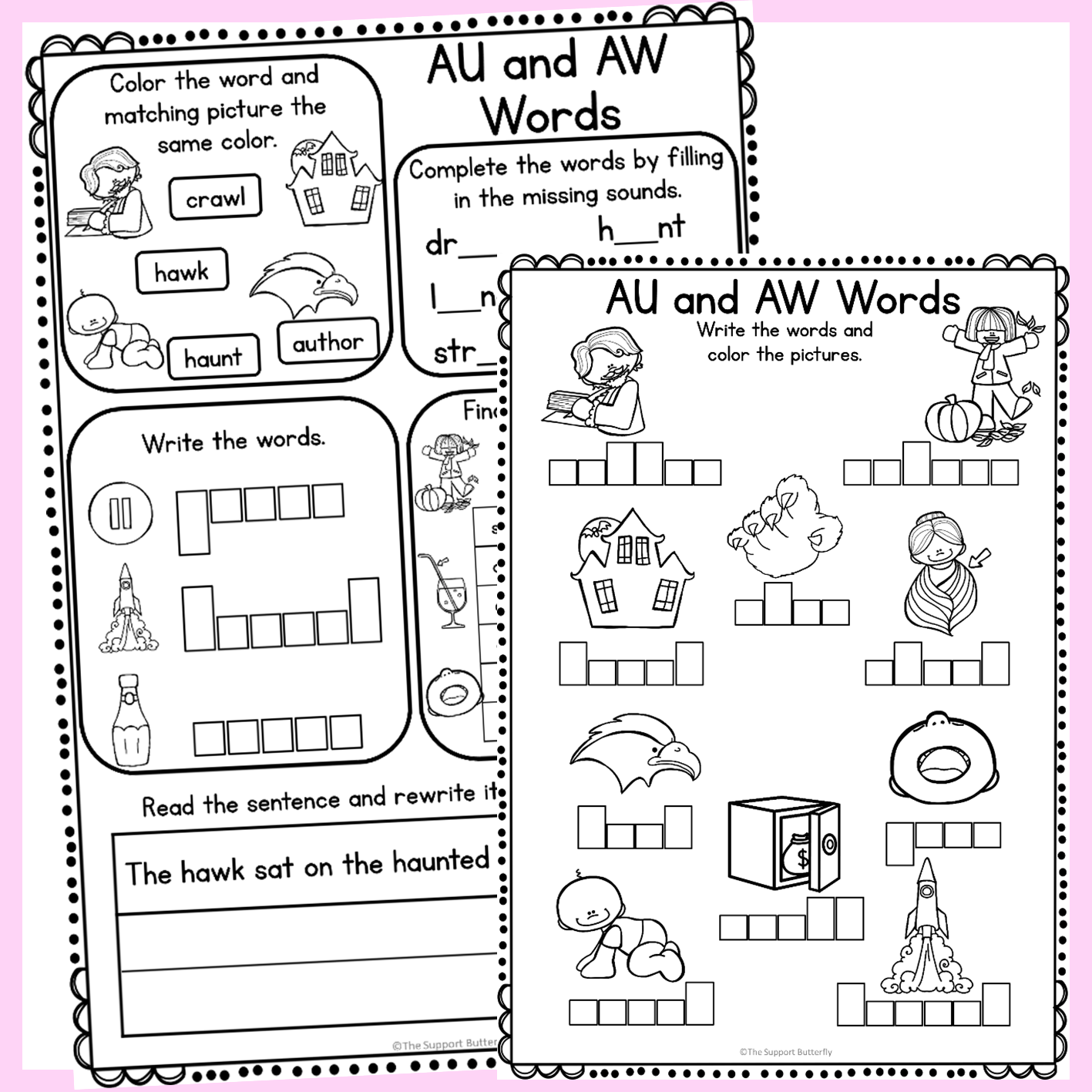 AU and AW Diphthong Worksheets | Made By Teachers