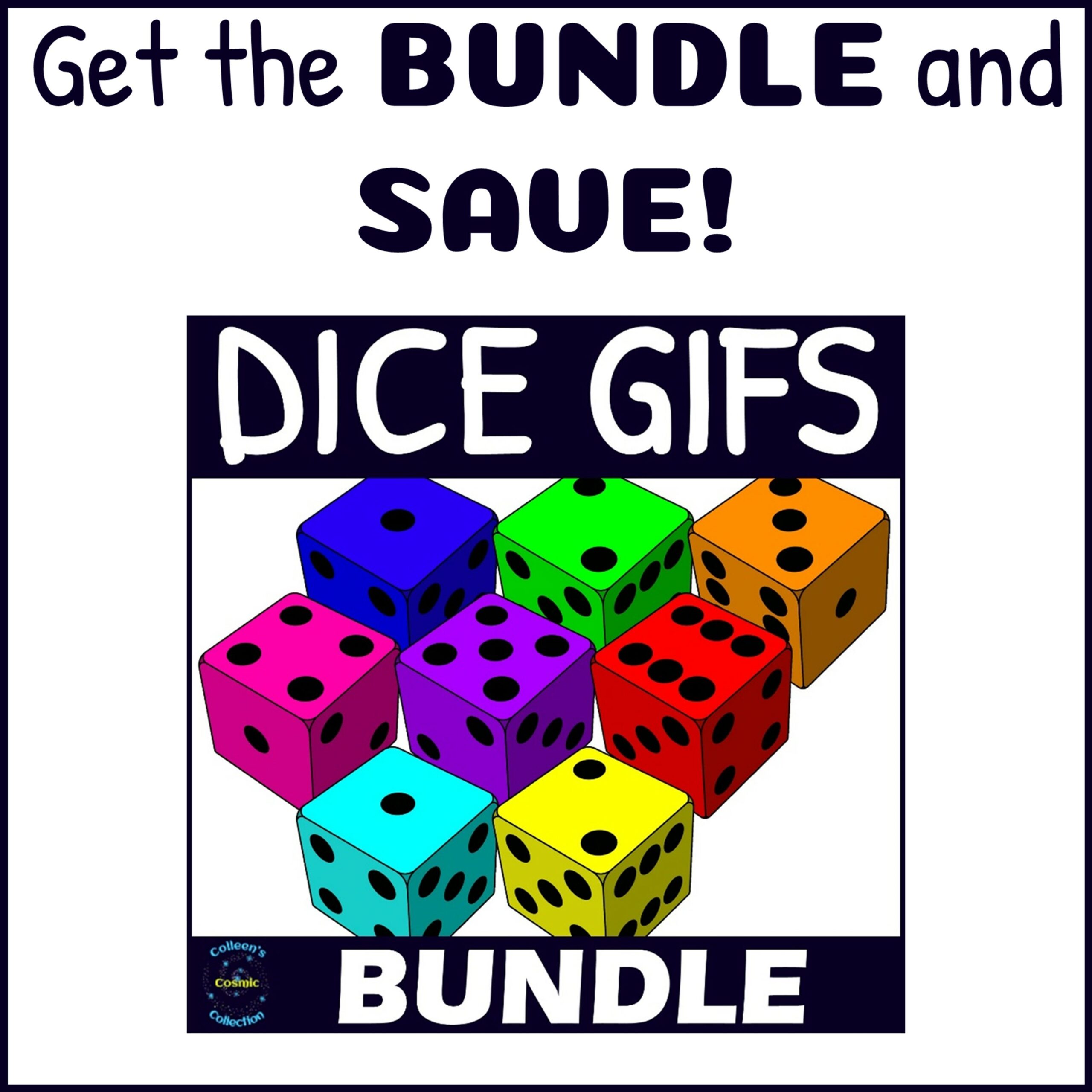 Animated GIF Dice Clipart – Blue with Black Dots | Made By Teachers