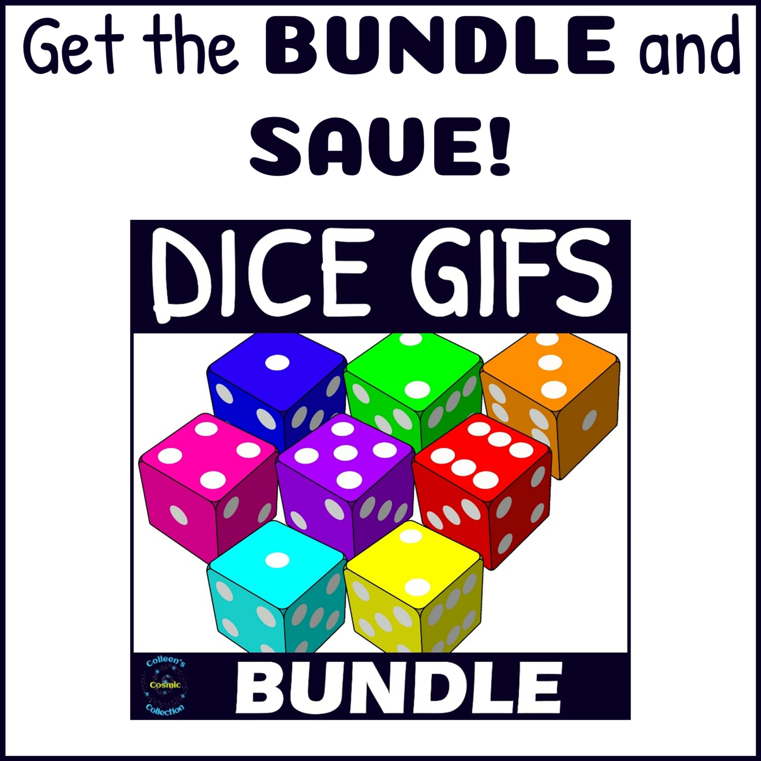 Animated GIF Dice Clipart – Purple with White Dots | Made By Teachers