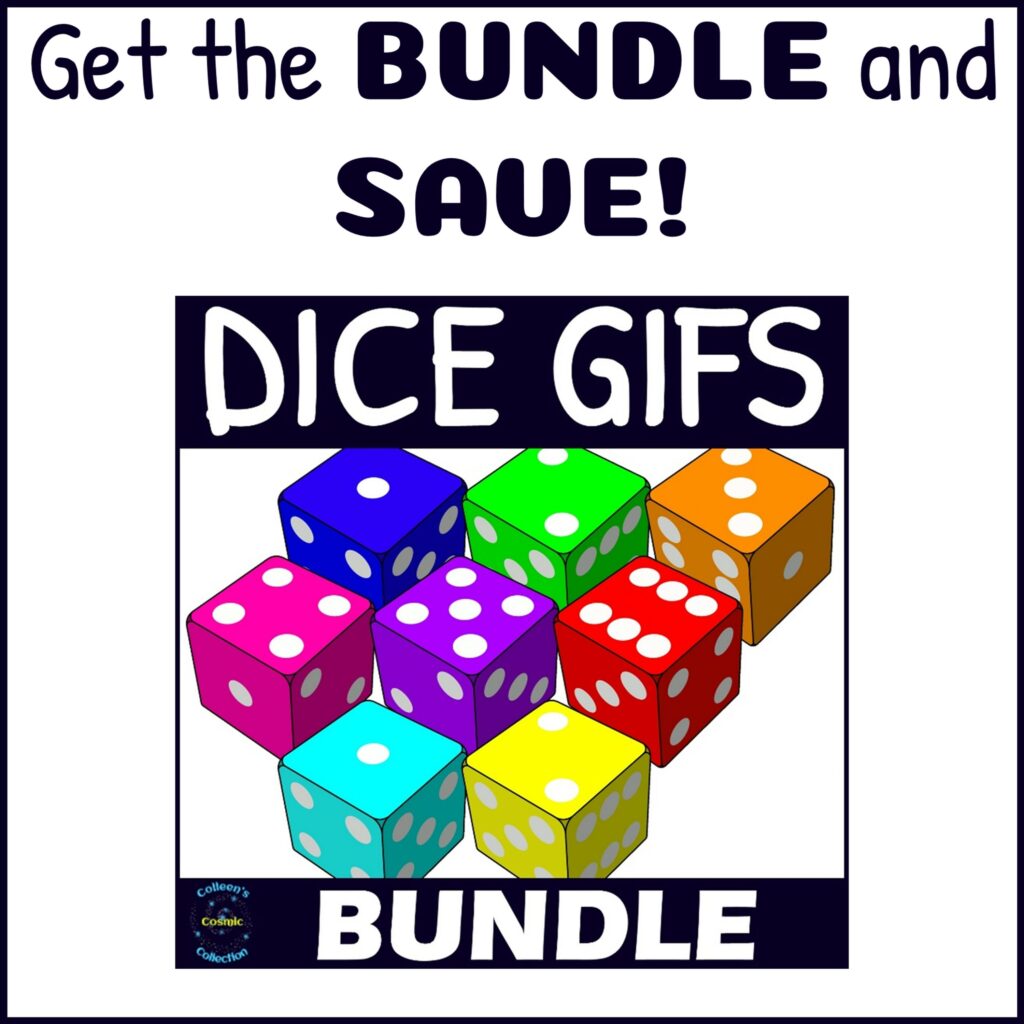 Animated GIF Dice Clipart – Yellow with White Dots | Made By Teachers