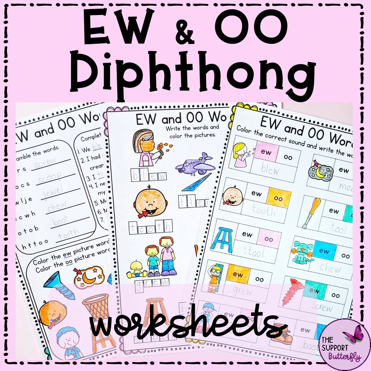 EW and OO Diphthong Worksheets | Made By Teachers
